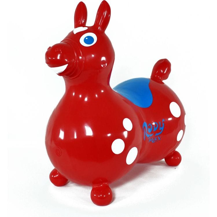Gymnic Red Rody Horse Max Inflatable Bouncer Ride-on (with Hand Pump ...