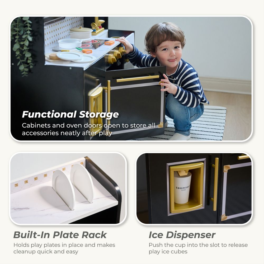 Little Chef St. Louis Wooden Play Kitchen with Sink & Ice Dispenser ...