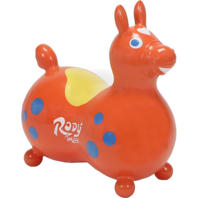 Gymnic Orange Rody Horse Max Inflatable Bouncer Ride-on (with Hand Pum ...
